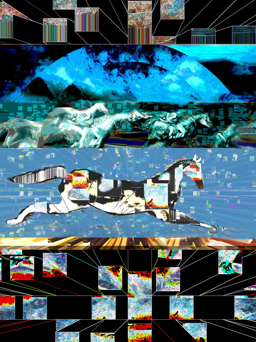 Vibrant Maximalist Impressionism Horse Wall Art – Art by Deeling