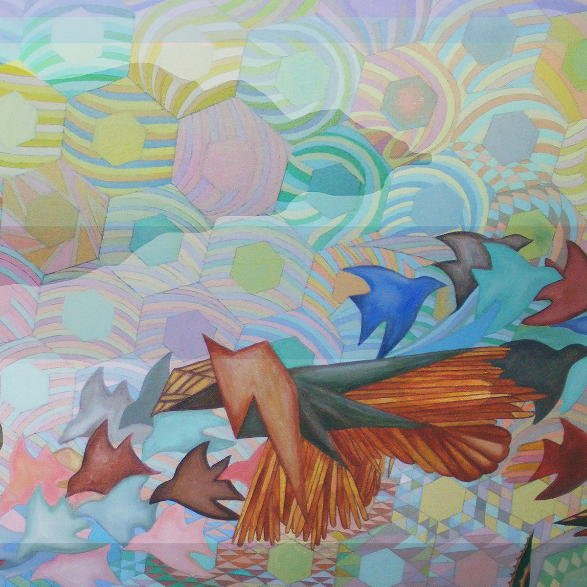 Maximalist Impressionism Avian Art Print – Art by Deeling