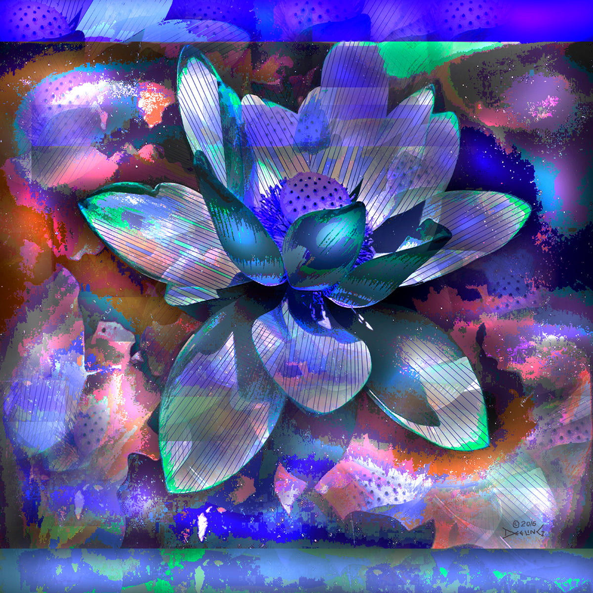 Blue Lotus 2016 Fine Art Print – Art by Deeling