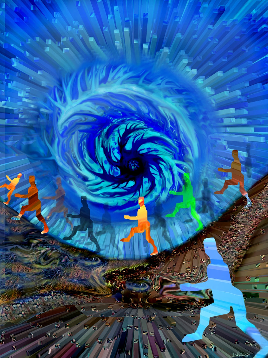 Charming Abstract Landscape Print – Art by Deeling