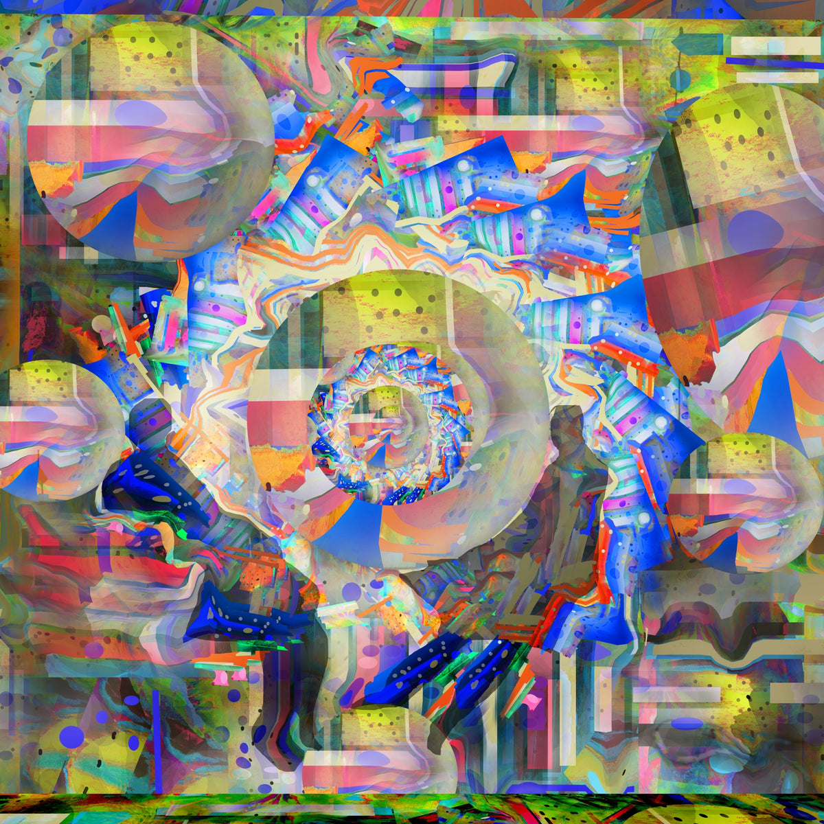 Ocher and Blue Fine Art Print – Art by Deeling