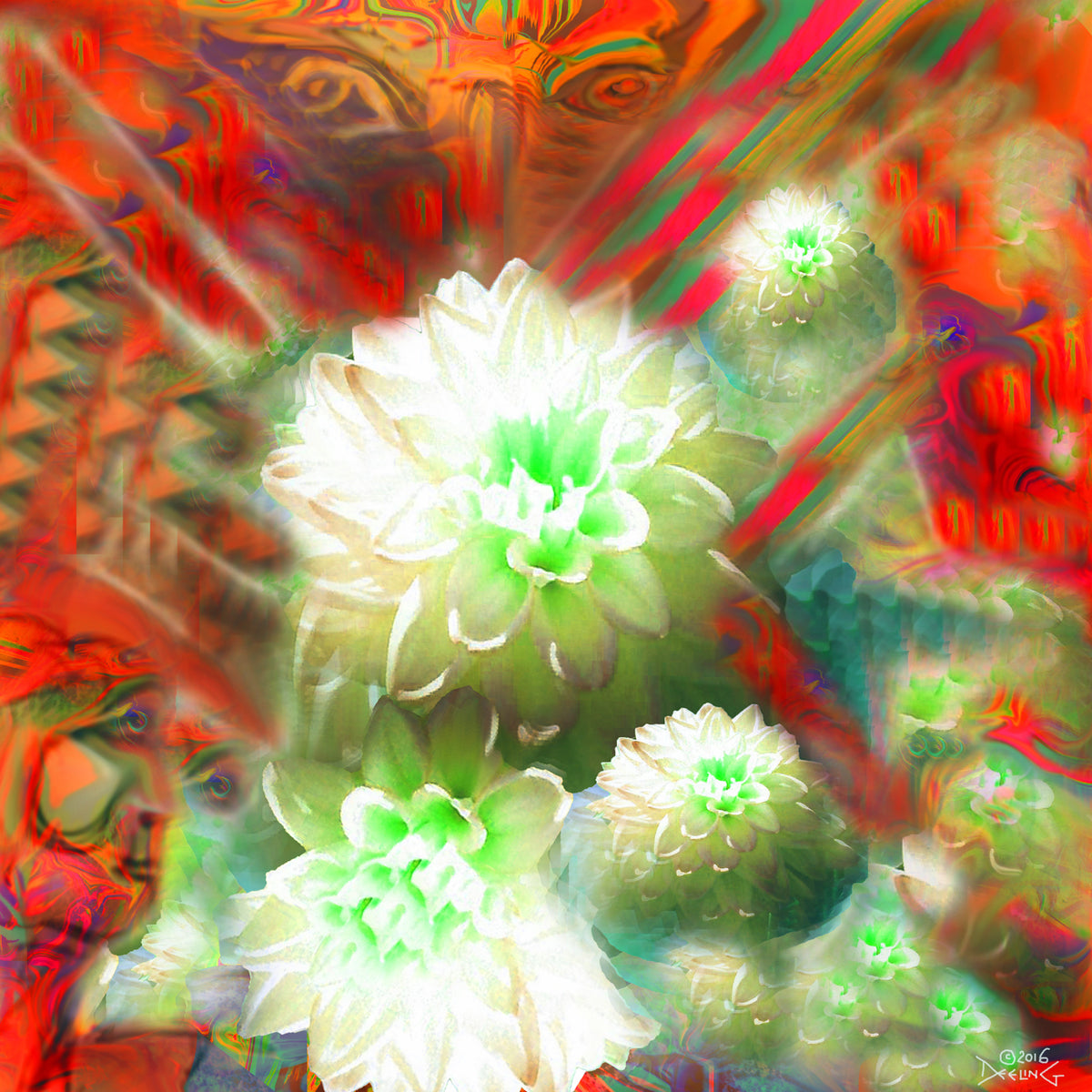 Still Life with Blossoms 2016 Fine Art Print – Art by Deeling
