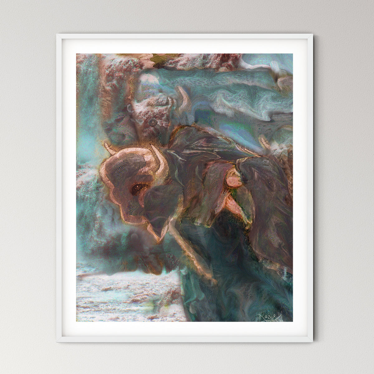 By A Waterfall | Deeling C. Gregory | Archival Art Print – Art by Deeling