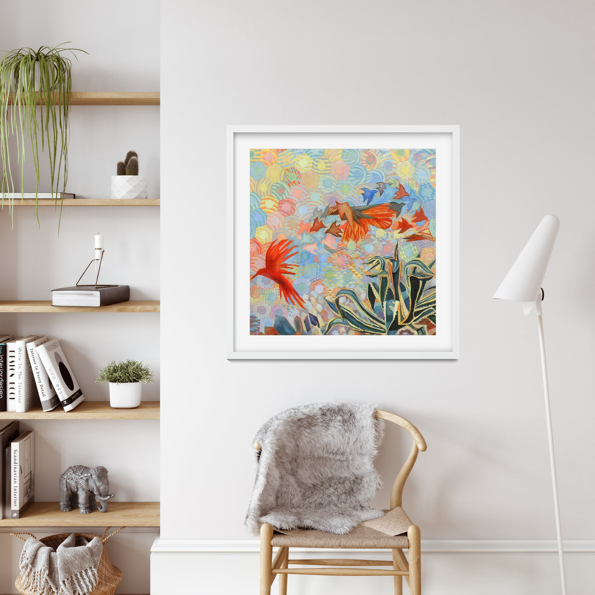 Maximalist Impressionism Desert Plant Print – Art by Deeling